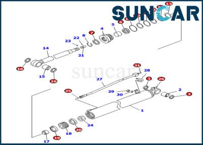 China 707-98-35310 7079835310 Arm Cylinder Seal Kit Fits For PC78US-8 PC78MR-6 PC88MR-6 Komatsu Inner Parts for sale
