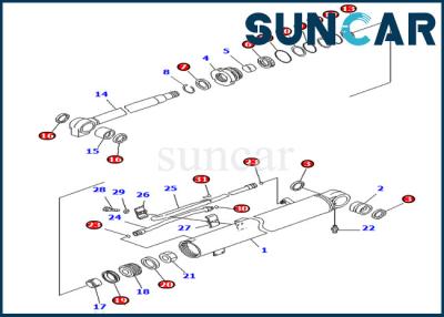 China 707-98-36700 7079836700 Boom Sealing Kit Hydraulic Cylinder For PC78MR-6 PC78US-6 Models Komatsu for sale