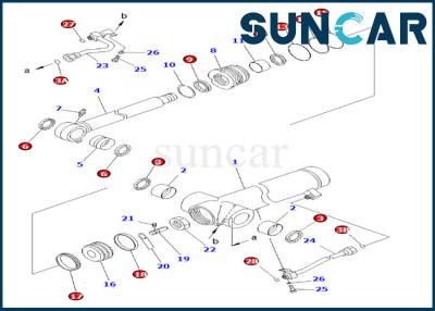 China Inner Parts 707-98-36710 7079836710 Arm Repair Seal Kit Hydraulic Cylinder Fits Komatsu PC78UU-6 for sale