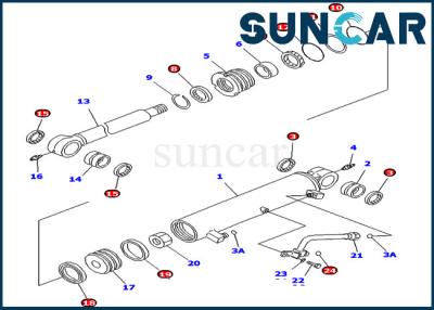 China 707-98-34700 7079834700 Boom Offset Cylinder Service Kit Fits For Komatsu PC78UU-6 PC78UU-8 Inner Parts for sale