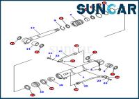 China PC78UU-6 PC78UU-8 Komatsu 707-98-43300 7079843300 Boom Cylinder Seal Kit Excavator Replacement Kits for sale