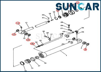 China PC80-1 Arm Service Kit Repair Kits For 20X-63-66300 20X6366300 Komatsu Hydraulic Cylinder for sale