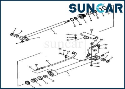 China Replacement Kit 20X-63-76300 20X6376300 Bucket Cylinder Seal Kit Fits For Komatsu Model PC80-1 for sale