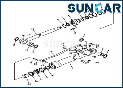 China Komatsu PC80-3 PC80LC-3 20X-63-02020 20X6302020 Excavator Hydraulic Arm Cylinder Seal Repair Kit for sale