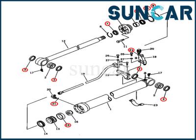 China Bucket Repair Seal Kit 20X-63-02030 20X6302030 PC80-3 PC80LC-3 Models Komatsu Cylinder Sealing Kit for sale