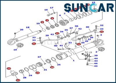 China Boom Repair Kits PC800-8 PC850-8 707-99-76230 7079976230 Komatsu Cylinder Sealing Kit for sale