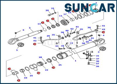 China PC800-8E0 PC850-8E0 Komatsu 707-99-76360 7079976360 Boom Cylinder Service Kit Excavator Seal Kit for sale