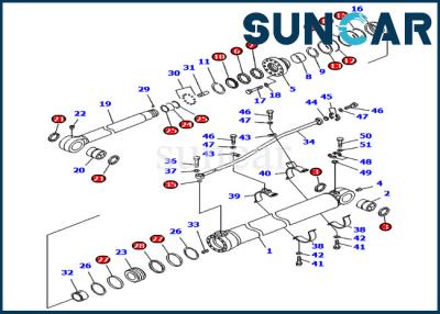 China 707-99-68470 7079968470 Arm Excavator Seal Kit Hydraulic Cylinder Fits Komatsu PC800LC-8 PC850-8 for sale