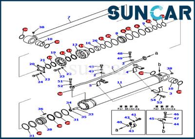 China 721-98-00930 7219800930 Arm Cylinder Oil Seal Kit Wear Resistance PC800SE-8E0 Komatsu Repair Kits for sale