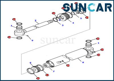 China 707-98-35320 7079835320 Boom Swing Cylinder Service Kits For Models PC80MR-3 PC80MR-5 Komatsu Inner Parts for sale