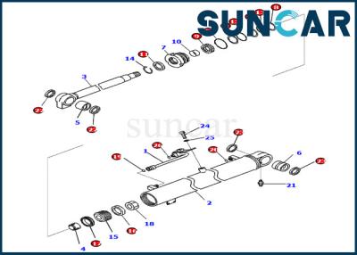 China Komatsu Boom Sealing Kit 707-98-36740 7079836740 PC88MR-10 PW98MR-10 Cylinder Repair Seal Kit for sale