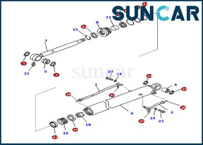 China 707-98-30720 Bucket Cylinder Oil Seal Kit 7079830720 PC88MR-10 PW98MR-10 Komatsu Service Parts for sale