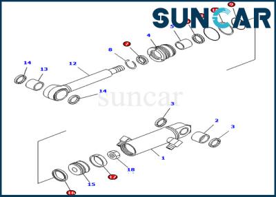 China PC01-1 PC03-2 Komatsu 707-99-02010 Blade Cylinder Service Kit 7079902010 Excavator Repair Kits for sale