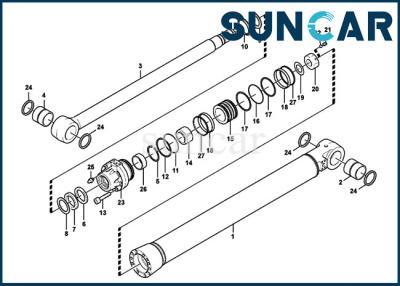 China EC700B SUNCARVO.L.VO VOE14618213 VOE 14618213 Dipper Arm Cylinder Seal Kit Replacement Service Kits for sale