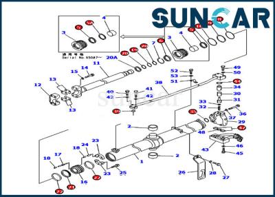China 707-99-44180 Blade Lift Hydraulic Cylinder Seal Kit For Komatsu D155A-5 for sale