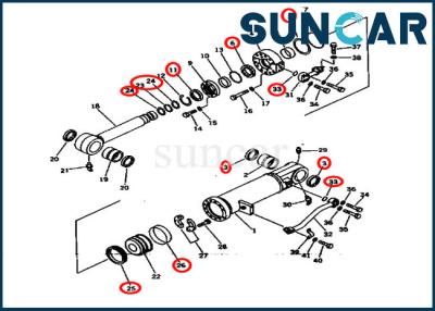 China SUNCAR Seal Replacement Kit 707-99-64405 7079964405 For D275A-2 Komatsu for sale