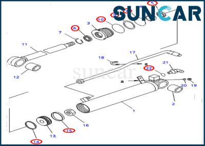 China 707-98-23080 Trimming Cylinder Repair Seal Kit For Bulldozer D31E-20 D31P-20 Komatsu for sale