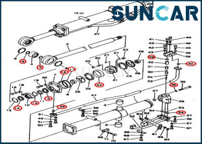 China 195-63-05110 Blade Lift Hydraulic Repair Kit Cylinder Sealing Kit Fits D355A-3 Komatsu for sale
