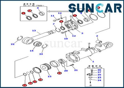 China D375A-3 Komatsu Parts 707-98-74410 Tilt Sealing Kit Hydraulic Cylinder Service Kit for sale