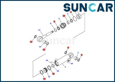 China 707-98-03480 Komatsu PC09-1 Excavator Inner Parts Repair Kit Blade Hydraulic Cylinder Seal Kit for sale