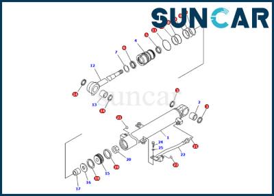 China 707-98-03570 Boom Cylinder Seal Kit Komatsu PC09-1 Excavator Inner Parts service kit for sale