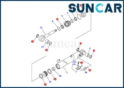 China 707-98-03590 Service Kit Komatsu Bucket Cylinder Seal Kit Fits PC09-1 Excavator repair Parts for sale
