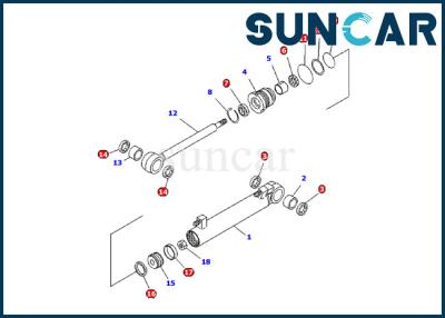 China 707-98-11060 Komatsu Excavator Arm Cylinder Seal Kits For PC08UU-1 Model Replacement for sale