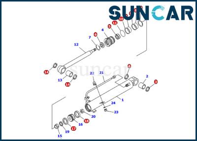 China 707-98-11230 Komatsu Excavator Boom Cylinder Seal Kits PC08UU-1-A Model inner Replacement for sale