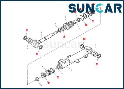 China 878000376 Komatsu Boom Cylinder Oil Seal Gasket Kit PC07-2 Model Inner Repair Service Kit for sale