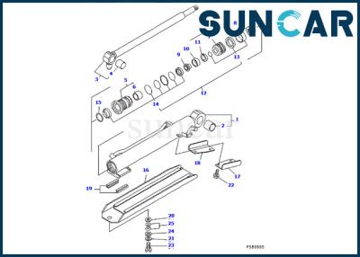 China YM172186-72190 Boom Cylinder Seal Kit Komatsu PC09FR-1 Excavator Hydraulic Cylinder Seal Repair for sale
