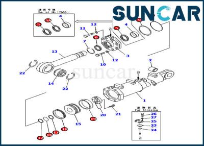China Good Sealing 7079974450 Komatsu Blade Seal kit D375A-3A Tilt Cylinder Repair Kits for sale