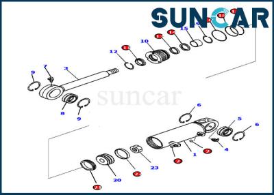 China D31EX-22 Komatsu Parts 707-99-24650 Bulldozer Service Kit Tilt Cylinder Sealing Kit for sale