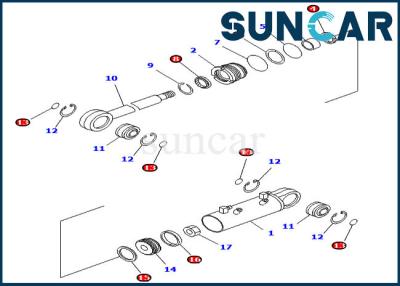 China 707-98-34590 Bulldozer Seal Kits Blade Tilt Cylinder Repair Kit For Komatsu Inner Parts for sale