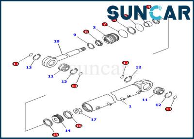 China 707-98-42420 Blade Angle Repair Cylinder Seal Kits Fits Komatsu Crawler Dozer D41E-6 D41P-6 for sale
