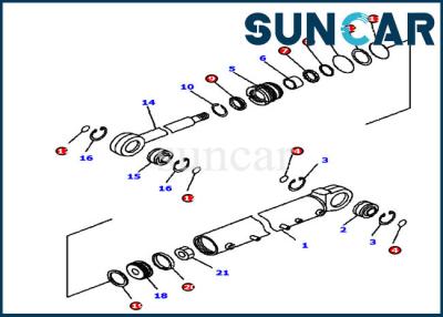 China Bulldozer 707-99-42530 Komatsu Service Kit Blade Angle Hydraulic Cylinder Sealing Kit for sale