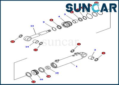 China 707-99-32280 7079932280 Blade Lift Hydraulic Seal Repair Kit Fits D41E-6K Komatsu Dozer for sale