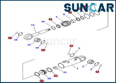China Blade Tilt Cylinder Seal Kit 707-99-34590 Komatsu Replacement Kits For D41P-6K Bulldozer for sale