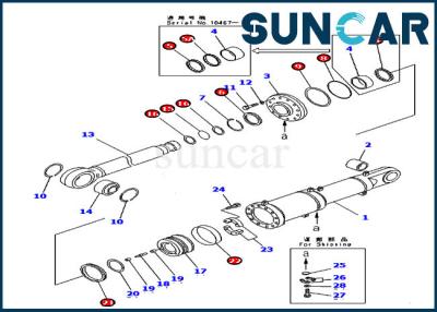 China 707-99-84040 Blade Tilt Seal Repair Kit D475A-2 D475A-3 Komatsu L.H. Cylinder Service Kit for sale