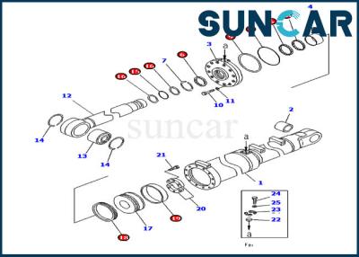China Komatsu Sealing Kit 7079984200 Blade Tilt Cylinder Service Kit Fits Bulldozer Models D475A-5 for sale