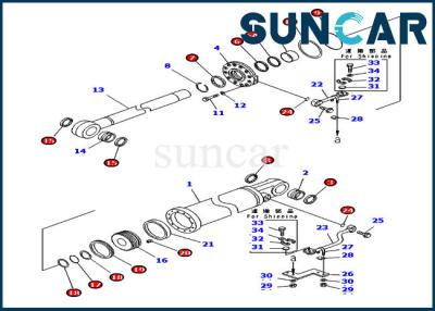 China 707-99-75600 7079975600 Dozer Seal Kits Ripper Lift Cylinder Kit Fits Komatsu D475A-5A for sale