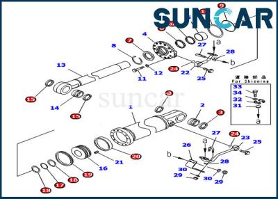 China D475A-5E0 Tilt Cylinder Seal Repair Kit 707-99-77620 Komatsu Hydraulic Replacement Kits for sale
