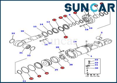 China Dozer Sealing 707-99-84050 Blade Tilt Cylinder Seal Kits D475A-5 Komatsu Service Kit for sale
