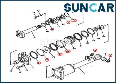 China Hydraulic Seal Kit 131-63-05050 Tilt Cylinder Repair Kits For Komatsu D50A-16 D50P-16 for sale
