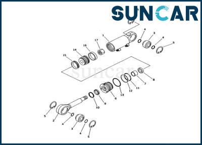 China 707-98-12410 Blade Lift Cylinder Seal Kit Hydraulic Cylinder Repair Parts Fits PC12UU-2 Excavator for sale