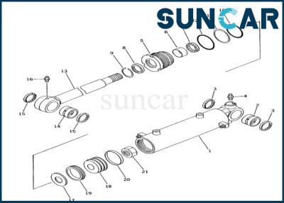 China Komatsu PC10-7 Excavator Blade Lift Cylinder Seal Kit 707-98-12700 Cylinder Service Kits for sale