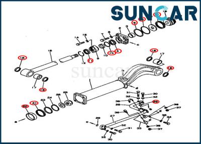 China 131-63-05020 Dump Cylinder Service Kit 131-63-05020 Repair Seal Kit For D53S-16 Komatsu for sale
