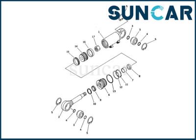 China 707-98-23100 Blade Tilt Cylinder Service Kit Komatsu Inner Repair Seal Kit For PC20R-8 Excavator for sale