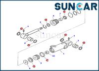 China Komatsu 878000199 Blade Cylinder Seal Kit For Excavator PC10-7 Hydraulic Cylinder Inner Parts for sale