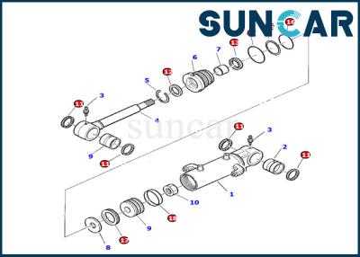 China Komatsu 878000199 Blade Cylinder Seal Kit For Excavator PC10-7 Hydraulic Cylinder Inner Parts for sale