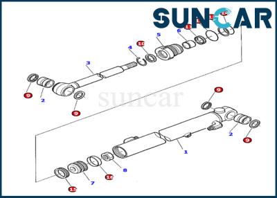 China 878000203 Arm Cylinder Seal Kits For Komatsu PC20-7 Excavator Oil Sealing Gasket Repair for sale
